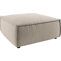 Polsterhocker 3C CANDY "Matteo", beige (sand), B:95cm H:40cm T:95cm, 95% Polyester, 5% Nylon, Hocker, Polsterhocker, passend zu "Matteo", in Cord- und Feincordbezug