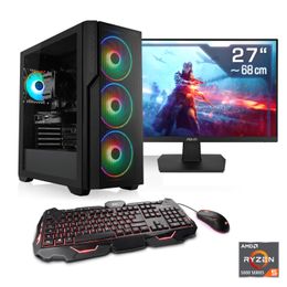 CSL Gaming-PC-Komplettsystem "Levitas V29200", Energieeffizienz: E, schwarz, Microsoft Windows 11 Home (64 Bit), 32 GB RAM 1.000 GB SSD, Computer_Komplettsysteme, Gaming-PC-Komplettsystem