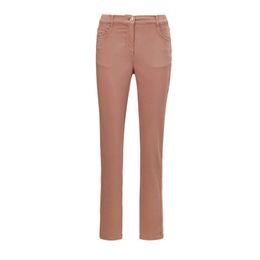 2-in-1-Hose GOLDNER "Hose Carla in jeanstypischer Form und trendstarker Farbe", Damen, Gr. 48, N-Gr, beige (caramel), Obermaterial: 65% Baumwolle CO. 30% Polyester PES. 5% Elasthan EL., Hosen 2-in-1-Hose