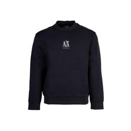 Sweatshirt Armani Exchange "Sweatshirt", Herren, Gr. XL, blau (dunkelblau), Obermaterial: 79% Baumwolle CO. 17% Polyester PES. 4% Elasthan EL., Sweatshirts Sweatshirt