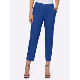 7/8-Hose Heine, Damen, Gr. 48, Normalgr&ouml;&szlig;en, blau (royalblau), 69% Polyester, 23% Viskose, 8% Elasthan, unifarben, 7/8-L&auml;nge, Hosen 7/8-Hose