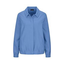 Kurzjacke GOLDNER "Sommerjacke mit Hemdkragen", Damen, Gr. 42, blau, Obermaterial: 95% Polyester PES. 5% Elasthan EL., Jacken Kurzjacke, verdeckte Knopfleiste