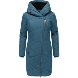 Wintermantel Ragwear "Wintermantel Gordon Long", Damen, Gr. XS, blau (stone blau25), Obermaterial: 74% Baumwolle CO. 26% Nylon NY. Obermaterial: Futter: 100% Polyester PES. 100% Polyester PES., M&auml;ntel Wintermantel
