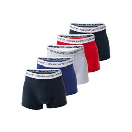 Boxershorts Gant "Boxershort 5er Pack", Herren, Gr. XL, bunt (schwarz, blau, rot, wei&szlig;), Obermaterial: 95% Baumwolle CO. 5% Elasthan EL., Unterhosen Boxershorts