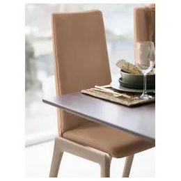 Polsterstuhl stressless "Laurel", braun (latte batick, walnuss), B:57cm H:105cm T:60cm, Leder BATICK: BATICK ist ein leicht korrigiertes, durchgef&auml;rbtes und genarbtes M&ouml;belleder, bei dem die meisten Unebenheiten und Spuren in der Regel entfernt wurden., St&uuml;hle, Polsterstuhl, High Back, Gr&ouml;&szlig;e M, mit abgerundeten Beinen in Walnuss