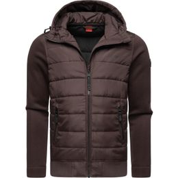Steppjacke Ragwear "Steppjacke Hallmar Hood", Damen, Gr. 3XL, braun (schwarz braun), Obermaterial: 100% Polyester PES. Obermaterial: 100% Polyester PES. Futter: 100% Polyester PES. 100% Polyester PES., Jacken Steppjacke