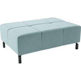 Hockerbank Home Affaire "Ancona New", blau (hellblau), B:107cm H:43cm T:71cm, : 88% Polyester, 12% Polyacryl, Hocker, Hockerbank, passend zum Ecksofa, auch in Easy care-Bezug + Cord