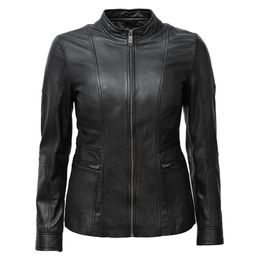 Bikerjacke JCC "Lederjacke 31023628", Damen, Gr. 38, schwarz, Obermaterial: 100% Lammleder LEL. Futter: 100% Baumwolle CO., Jacken Bikerjacke