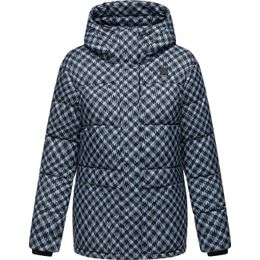 Steppjacke Ragwear "Steppjacke Wikesh Print", Damen, Gr. M, blau (cloud), Obermaterial: 100% Polyester PES. Obermaterial: Futter: 100% Polyester PES. 100% Polyester PES., Jacken Steppjacke