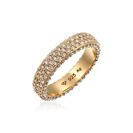 Silberring Elli "Ring Bandring 925 Sterling Silber, mit Kristallen von Swarovski" Gr. 56, gold, Fingerringe, Damen, 56, Silber 925 (Sterlingsilber), Silberring