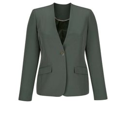 Jackenblazer Alba Moda "Blazer Blazer Mit Kelchkragen", Damen, Gr. 38, gr&uuml;n (grau), Obermaterial: 88% Polyester PES. 12% Elasthan EL., Modern, tailliert, Blazer Jackenblazer