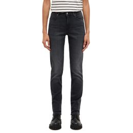 Slim-fit-Jeans Mustang "Damen Style Shelby Slim", Damen, Gr. 29, L&auml;nge 30, 701 dunkelgrau, Denim/Jeans, 80% Baumwolle, 17% Polyester, 3% Elasthan, unifarben, slim fit, Jeans Slim-fit-Jeans