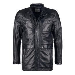 Lederjacke JCC "Lederjacke 31024406", Herren, Gr. 54, schwarz, Obermaterial: 100% Lammnappaleder LANA. Futter: 100% Baumwolle CO., Jacken Lederjacke