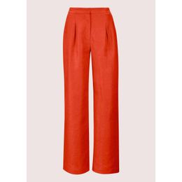Madeleine Mode Bundfaltenhose MADELEINE "Hose Weite Leinenhose mit Bundfalten", Damen, Gr. 20, N + K Gr, orange (blutorange), Obermaterial: 100% Leinen LI., Hosen Bundfaltenhose