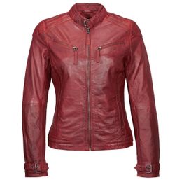 Lederjacke Mustang "Lederjacke Ryana", Damen, Gr. S, rot, Obermaterial: 100% Lammleder LEL. Futter: 100% Baumwolle CO., Jacken Lederjacke