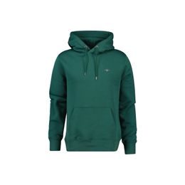 Sweatshirt Gant "Sweatshirt REGULAR SHIELD HOODIE", Damen, Gr. L, gr&uuml;n (gr&uuml;n (deep forest)), Obermaterial: 78% Baumwolle CO. 22% Polyester PES., Sweatshirts Sweatshirt