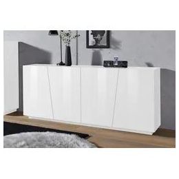 Sideboard Home Affaire "Vega", wei&szlig; (wei&szlig; hochglanz), B:200cm H:86cm T:43cm, Sideboards, Sideboard, Kommode mit 4 T&uuml;ren, Breite 200 cm