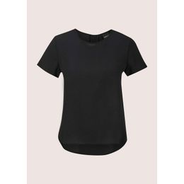 Madeleine Mode Shirtbluse MADELEINE "Blusenshirt Sommerbluse mit Rei&szlig;verschluss", Damen, Gr. 40, schwarz, Obermaterial: 97% Polyester PES. 3% Elasthan EL., Modern, gerade, Blusen Shirtbluse, Rei&szlig;verschluss am R&uuml;cken