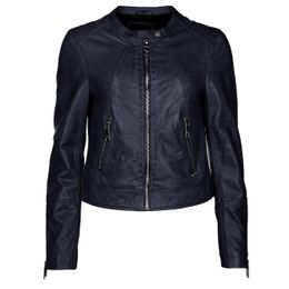Bikerjacke Maze "Lederjacke 183Grenada", Damen, Gr. L, blau (navy), Obermaterial: 100% Lammleder LEL. Futter: 100% Polyester PES., Jacken Bikerjacke