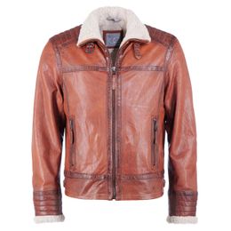 Lederjacke JCC "Lederjacke 3102172", Herren, Gr. 50, braun (tan), Obermaterial: 100% Lammleder LEL. Futter: 100% Polyester PES., Jacken Lederjacke