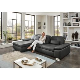 Ecksofa DIE PLANBAR "PN-IN16012 L-Form, Breite 309 cm", torro anthrazit, B:309cm H:85cm T:195cm, Sofas, Ecksofa, inkl. Sitztiefenverstellung, optional mit Kopfteilverstellung