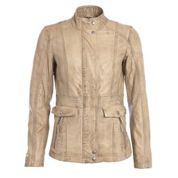 Langjacke Mustang "Lederjacke Jasmin", Damen, Gr. XS, beige, Obermaterial: 100% Schafsleder sheepskin. Futter: 100% Polyester PES., Jacken Langjacke