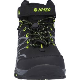 Wanderschuh Hi-Tec "Hi-Tec Stiefel Blackout Mid Wp Jr", Jungen, Gr. 29, Normalschaft, schwarz, limette, Kunstleer, textiel, synthetisch, Schuhe Wanderschuh