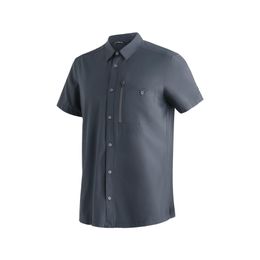 Funktionshemd Maier Sports "Magos S/S M", Herren, Gr. 50, Normalgr&ouml;&szlig;en, grau, 94% Polyester, 6% Elasthan, Hemden Funktionshemd, Herren Hemd kurzarm, leichtes Freizeithemd, Kurzarmhemd, K&ouml;rperbetont