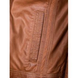 Bikerjacke JCC "Lederjacke EL101", Herren, Gr. 52, braun (cognac), Obermaterial: 100% Schafsleder sheepskin. Futter: 100% Polyester PES., Jacken Bikerjacke