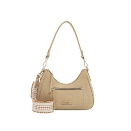 Beuteltasche SURI FREY "Beutel SFY Christy", Damen, Gr. B/H/T: 26cm x 18cm x 9cm 0, beige (sand 420), Polyurethan, Taschen Beuteltasche
