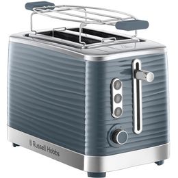 Russell Hobbs Toaster "Inspire 24373-56 Grau", grau, B:30,5cm H:19,1cm T:16,5cm, Toaster, mit hochwertiger Hochglanz-Struktur, extra breite Toastschlitze, Toaster