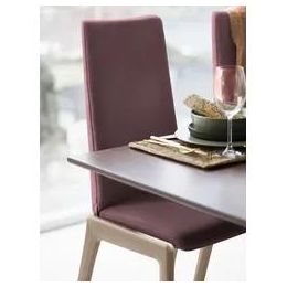 Polsterstuhl stressless "Laurel", rot (bordeaux batick, walnuss), B:57cm H:105cm T:60cm, Leder BATICK: BATICK ist ein leicht korrigiertes, durchgef&auml;rbtes und genarbtes M&ouml;belleder, bei dem die meisten Unebenheiten und Spuren in der Regel entfernt wurden., St&uuml;hle, Polsterstuhl, High Back, Gr&ouml;&szlig;e M, mit abgerundeten Beinen in Walnuss