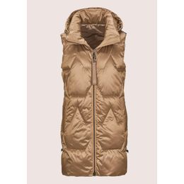 Madeleine Mode Kurzweste MADELEINE "Steppweste Winterwarm wattierte Longweste", Damen, Gr. 38, beige (caramel), Obermaterial: 100% Polyester PES., Modern, normal, Westen Kurzweste