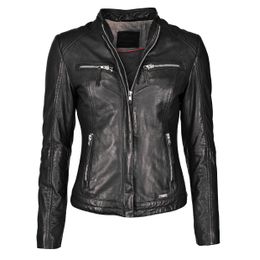 Lederjacke Mustang "Lederjacke Amilia", Damen, Gr. XS, schwarz, Obermaterial: 100% Lammnappaleder LANA. Futter: 100% Baumwolle CO., Jacken Lederjacke