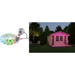 Paulmann LED-Streifen "SimpLED Outdoor Basisset IP44 RGB beschichtet", transparent, Dioden 72 Stk. Flammen 1 Stk., Gesamtl&auml;nge 3m, Lichterketten, LED-Streifen