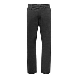 Only & Sons Chinohose ONLY & SONS "ONSROMA SLIM POCKET CHINO PANT OTL", Herren, Gr. 29, L&auml;nge 32, grau (dunkelgrau melange), Web, Obermaterial: 95% Polyester, 5% Elasthan, meliert, slim fit kn&ouml;chellang, Hosen Chinohose
