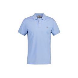 Poloshirt Gant "Poloshirt Slim Shield Pique Polo 1er Pack", Herren, Gr. 4XL, blau (hellblau), Obermaterial: 100% Baumwolle CO., Shirts Poloshirt