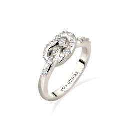 Silberring Elli "Ring Knoten mit Kristallen von Swarovski925 Sterling Silber" Gr. 54, silber, Fingerringe, Damen, 54, Silber 925 (Sterlingsilber), Silberring