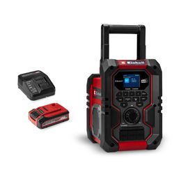 Baustellenradio Einhell "Akku-Radio TE-CR 18 Li (1x 4,0 Ah PLUS)", schwarz, rot, B:24,5cm H:26,8cm T:17,6cm, Radios, Baustellenradio, Inkl. Akku und Ladeger&auml;t