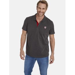 Poloshirt Jan Vanderstorm "Poloshirt NISSE", Herren, Gr. XL, grau (dunkelgrau melange), Obermaterial: 60% Baumwolle CO. 40% Polyester COOLMAX PES(Coolmax)., Shirts Poloshirt