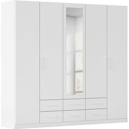 Kleiderschrank Rauch "Schrank Garderobe Ankleide GAMMA Breiten 91/136/181/226/271/315/360 cm", alpinwei&szlig;, griffe wei&szlig;, B:226cm H:210cm T:54cm, Holzwerkstoff, Schr&auml;nke, Kleiderschrank, verschiedene Griff-Varianten, mit Spiegel TOPSELLER MADE IN GERMANY