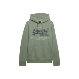 Sweatshirt Superdry "Sweatshirt Vl Heritage Relaxed Hood", Herren, Gr. M, gr&uuml;n, Obermaterial: 56% Baumwolle CO. 44% Polyester PES., Sweatshirts Sweatshirt