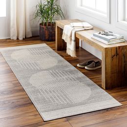 Teppich LIVABLISS "MONTEVIDEO", grau, B:80cm H:10mm L:220cm, Kunstfaser, Teppiche, Teppich