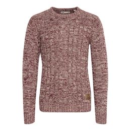 !Solid Strickfleece-Pullover SOLID "Strickpullover SDPhilemon", Herren, Gr. L, rot (wine rot m), Obermaterial: 100% Baumwolle CO., Pullover Strickfleece-Pullover
