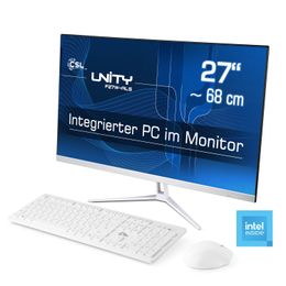 CSL All-in-One PC "Unity F27-ALS N200 Windows 11", wei&szlig;, Microsoft Windows 11 Pro (64 Bit), 8 GB RAM 2.000 GB SSD, Desktop-PCs, All-in-One PC