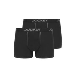 Boxershorts Jockey "Boxershort Chafe Proof Pouch Trunk 2P 2er Pack", Herren, Gr. S, schwarz, Obermaterial: 94% Modal CMD. 6% Elasthan EL., Unterhosen Boxershorts