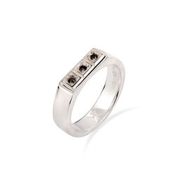 Silberring Kuzzoi "Ring Siegelring mit Kristallen von Swarovski 925 Sterling Silber" Gr. 52, silber, Fingerringe, Damen, 52, Silber 925 (Sterlingsilber), Silberring