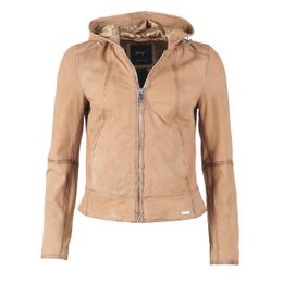 Lederjacke Maze "Lederjacke Donie", Damen, Gr. XL, wei&szlig; (creme), Obermaterial: 100% Lammnappaleder LANA. Futter: 100% Polyester PES., Jacken Lederjacke