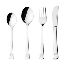 Kinderbesteck Leonardo "Kinderbesteck Bambini 4er Set silber", silber, Essbesteck-Sets, Kinderbesteck