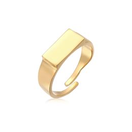 Silberring Elli "Ring Siegelring Verstellbar Offen 925 Silber" Gr. 54, gold, Fingerringe, Damen, 54, Silber 925 (Sterlingsilber), Silberring